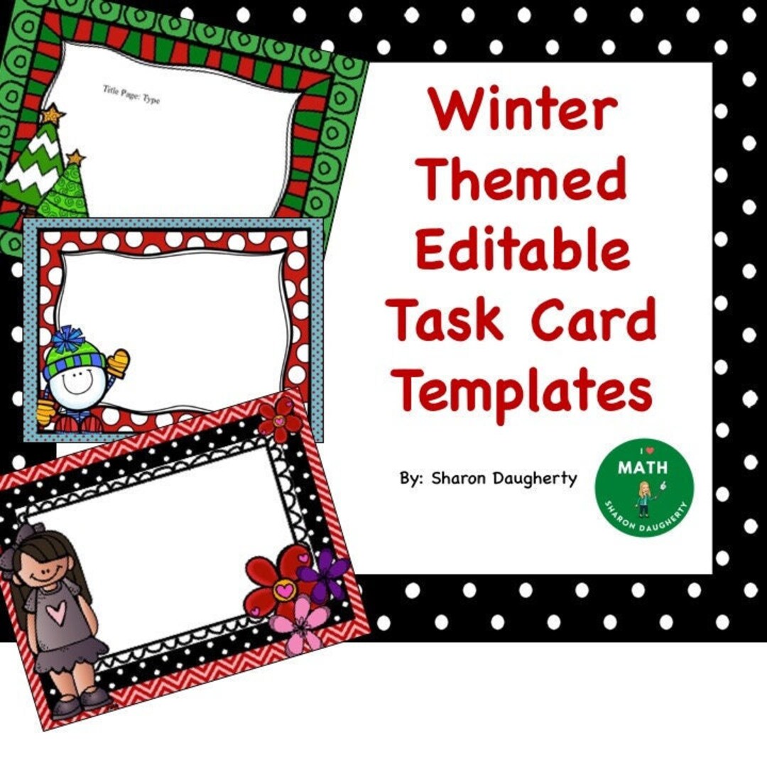 Winter Themed Editable Task Card Templates - Etsy