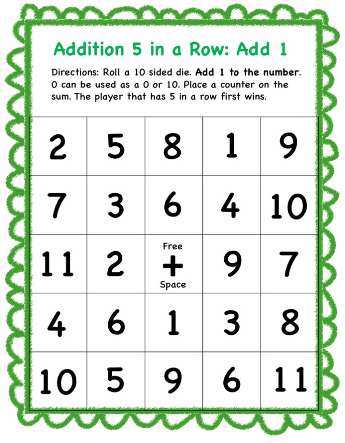 Addition and Subtraction 5 in a Row Math Fact Games - Etsy