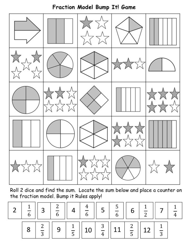 Fraction Model Practice - Etsy