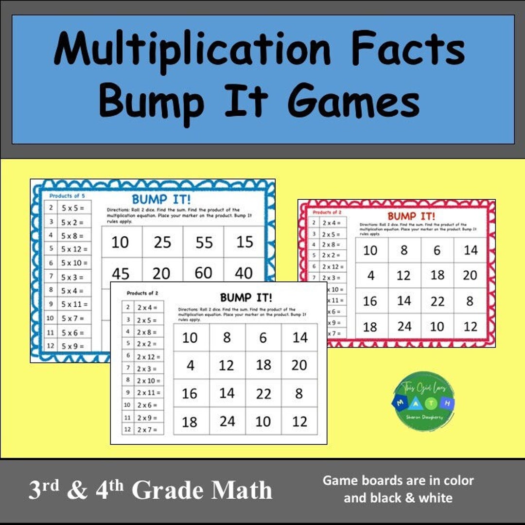 Multiplication Facts Bump It Games - Etsy
