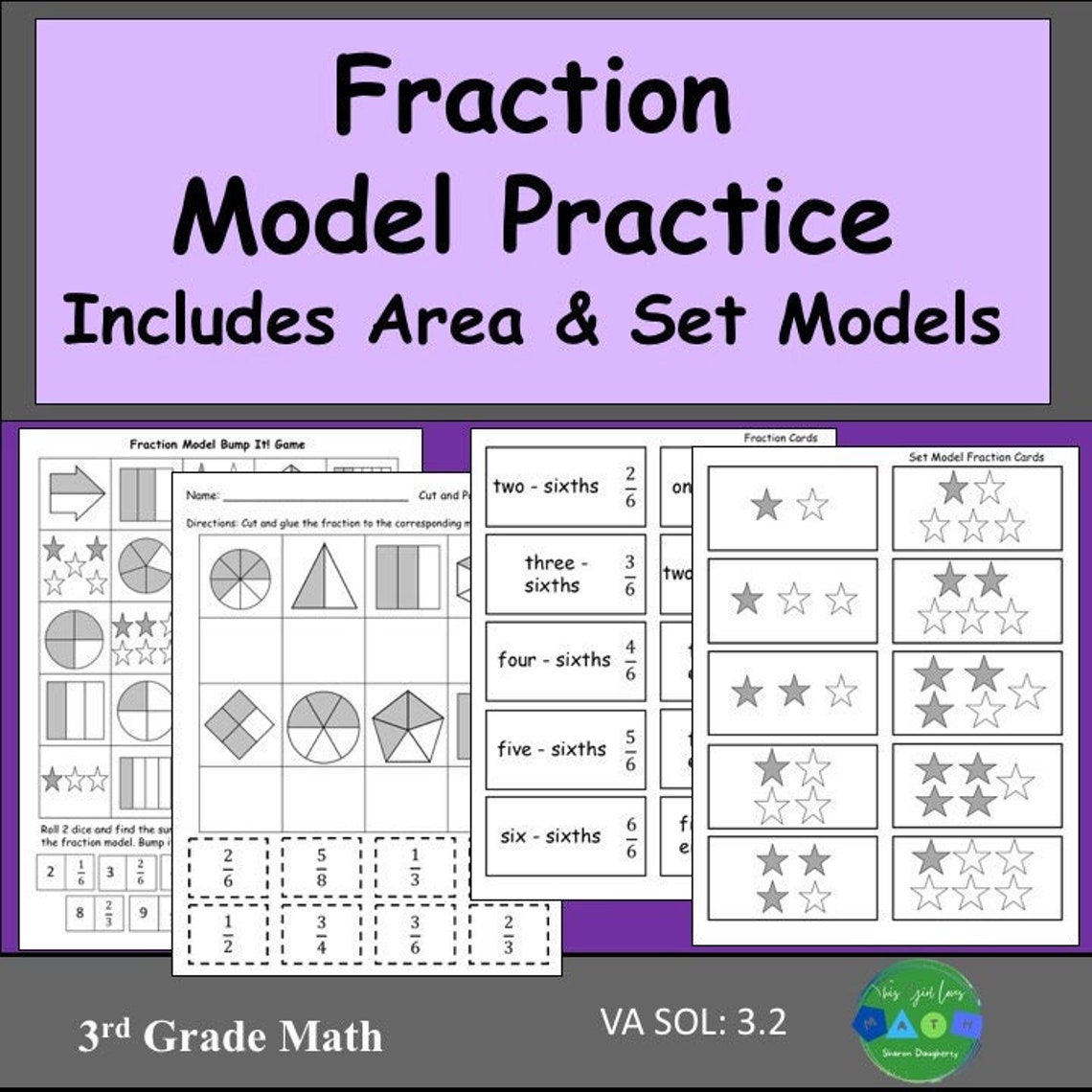 Fraction Model Practice - Etsy