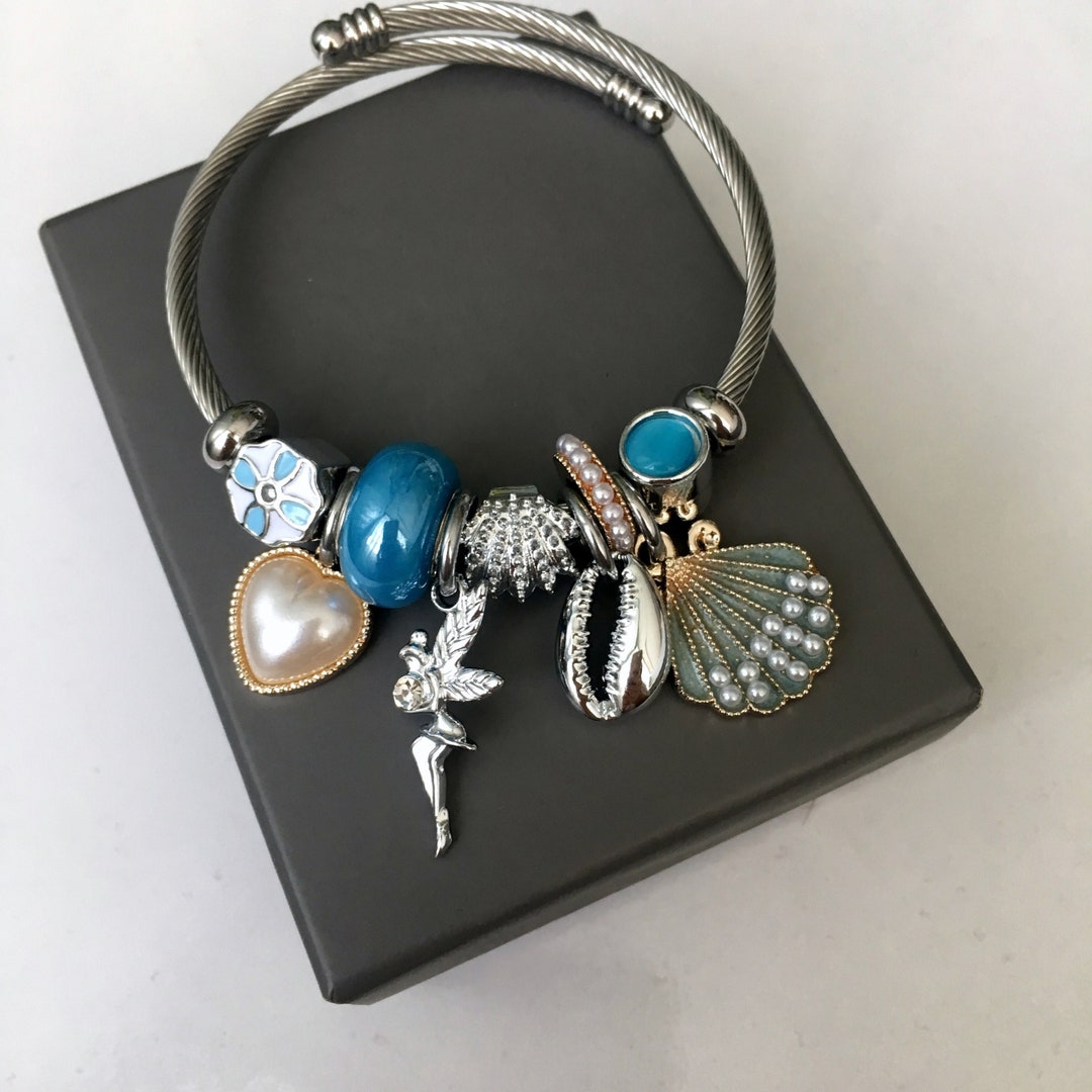 Pandora Style Charm Bracelet Set Woman Silver Charm Bracelet Nine ...