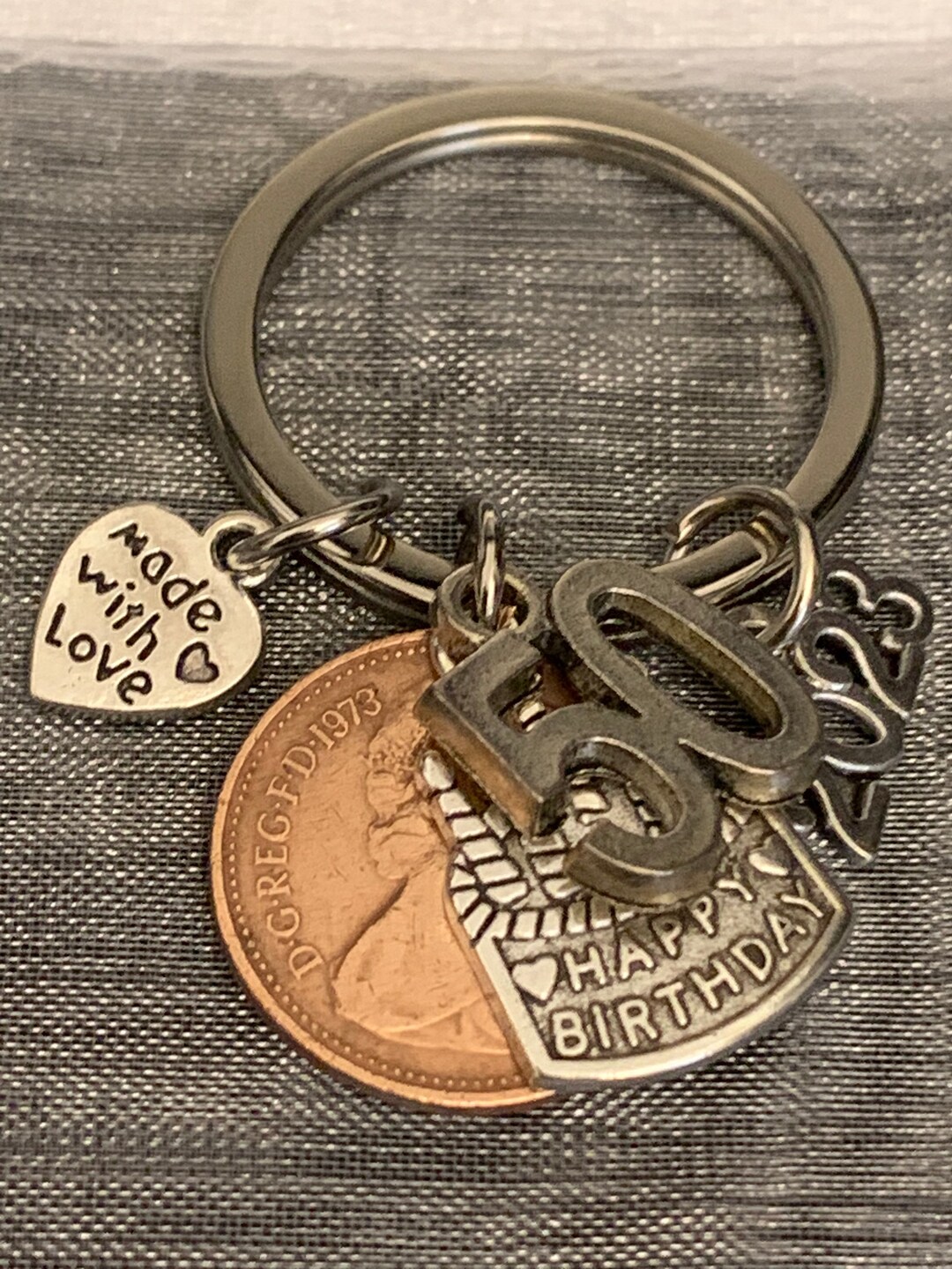 50th Birthday 1973 Charm Keyring Birthday Gift for Him or Her - Etsy