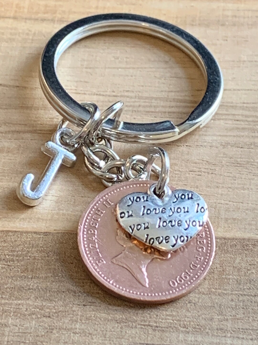 34th Birthday 1990 Personalised Polished Coin & Charm Keyring 34th ...