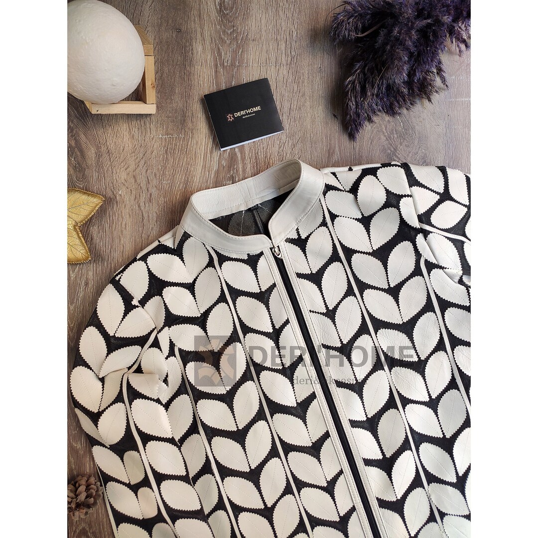 Women Leaf Leather Jacket, Leather Leaf Shirt, Beach Jacket, Party ...