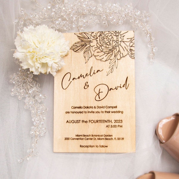 Wooden Invitations - Etsy