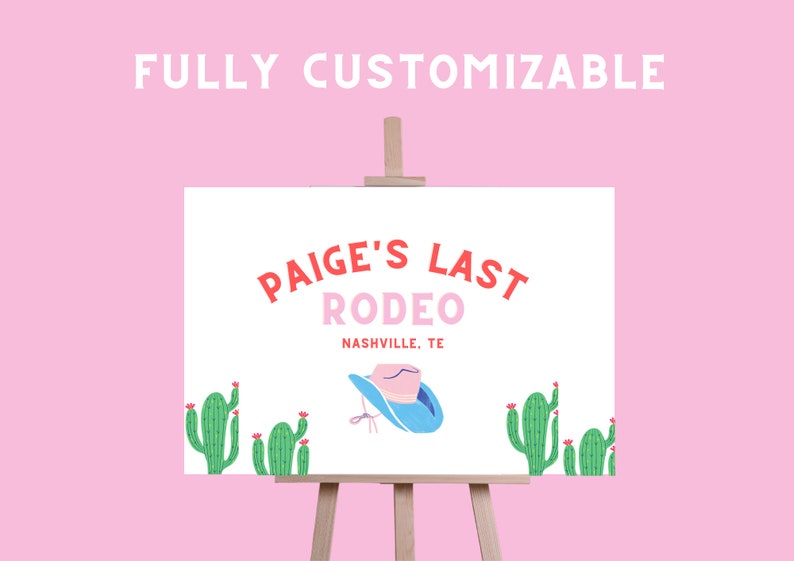 Editable Last Rodeo Bachelorette Party Template Welcome Sign - Etsy ...