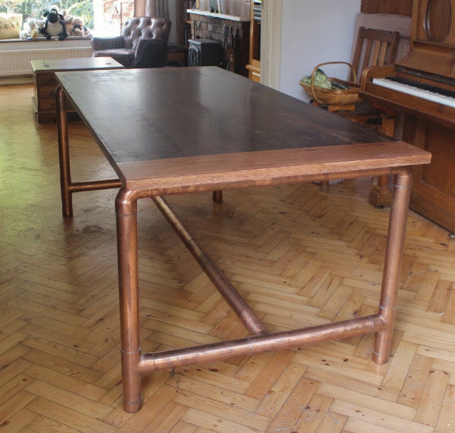 Copper-pipe Dining Table and Benches - Etsy UK
