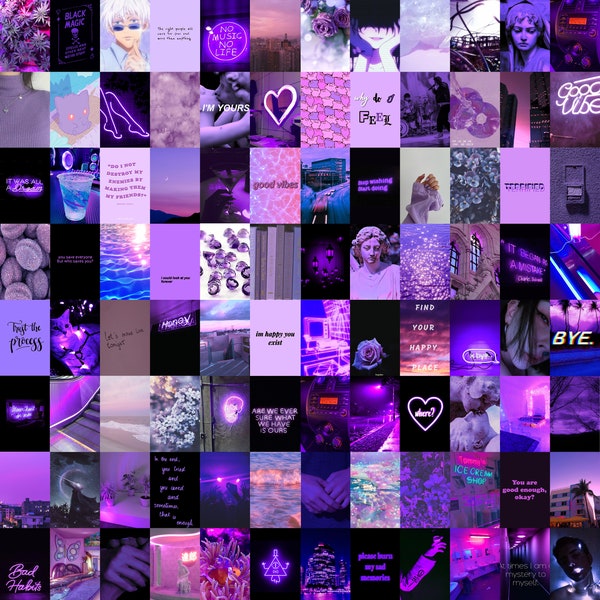 Purple Aesthetic Wall Collage - Etsy