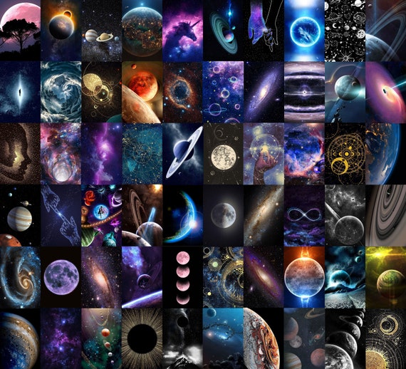 Galaxy Collage Kit 60 PCS Space Photo Galaxy Collage - Etsy