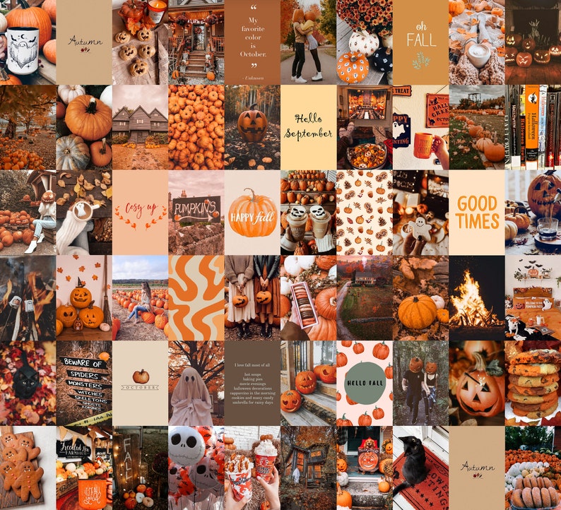 Halloween Fall Collage Kit 60 PCS Halloween Photo Collage - Etsy