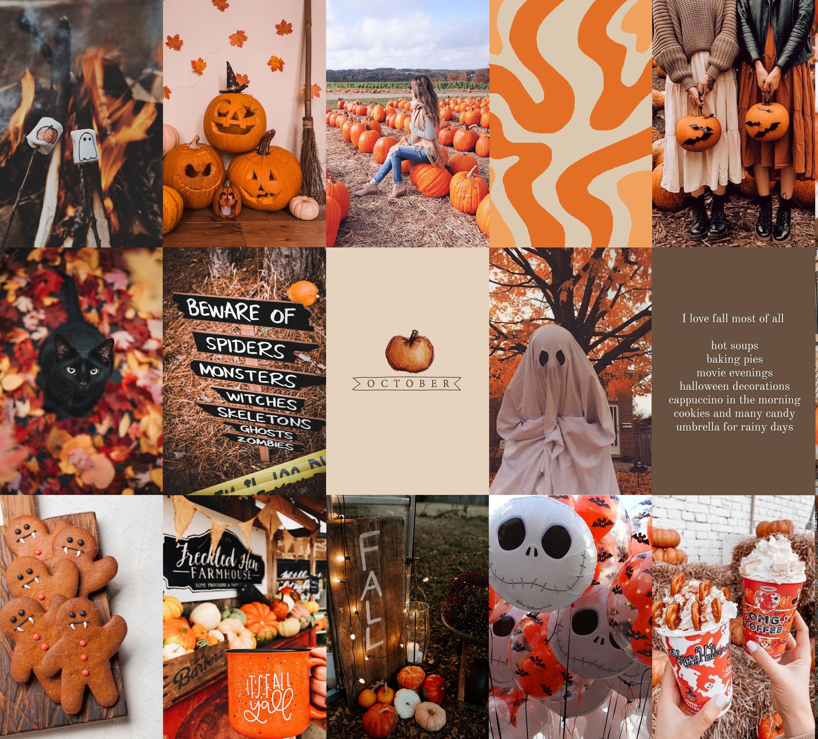 Halloween Fall Collage Kit 60 PCS Halloween Photo Collage - Etsy