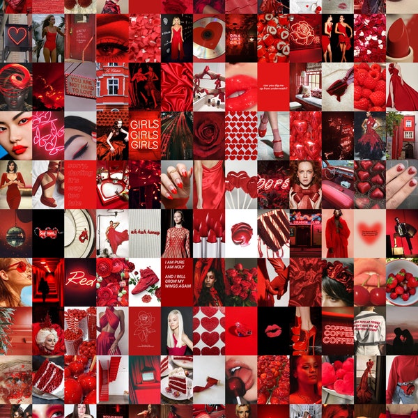 Red Wall Collage Kit - Etsy