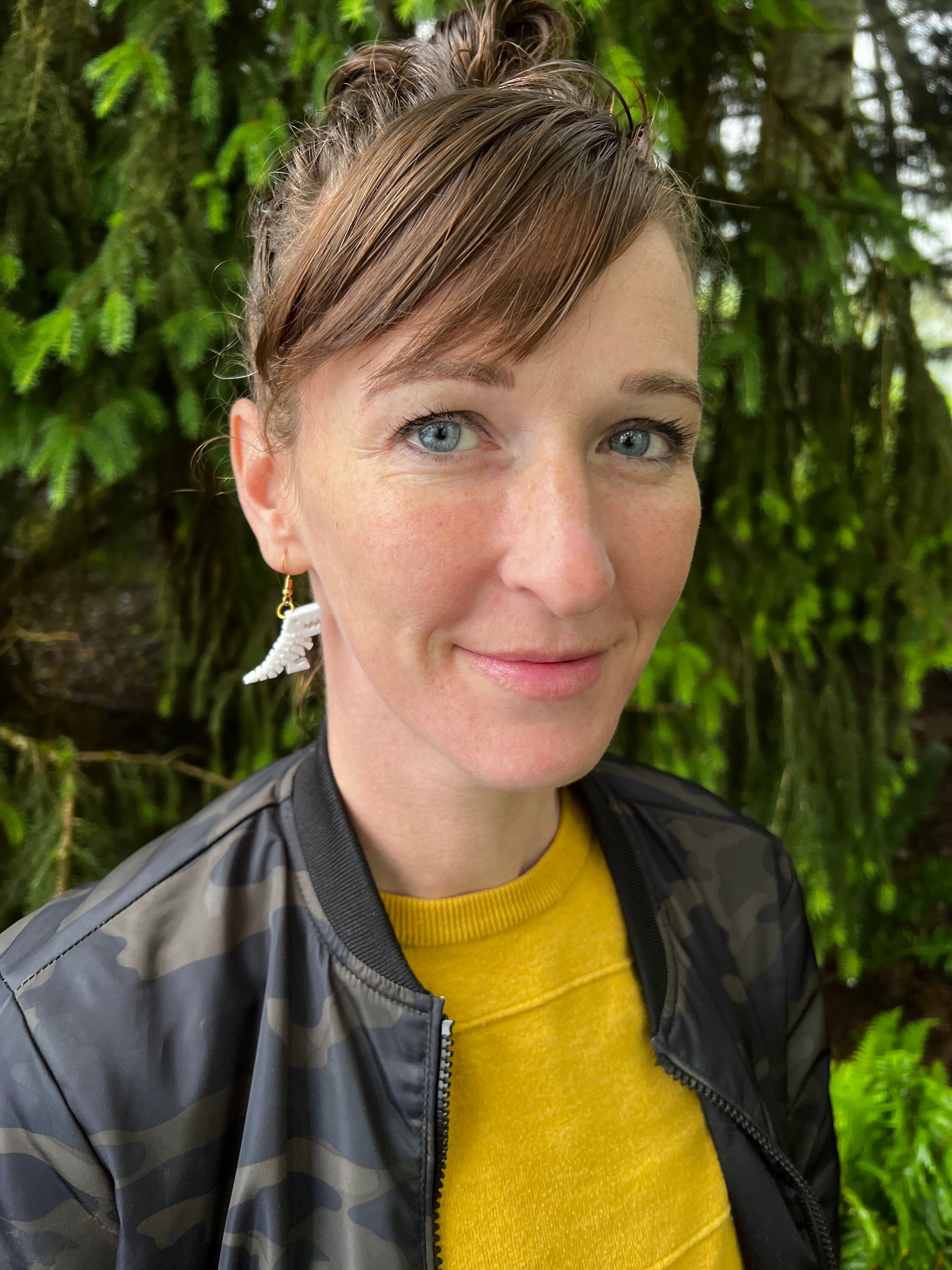 T-rex Drop Earrings Jurassic Dinosaur White 3D Printed Flexi-rex - Etsy