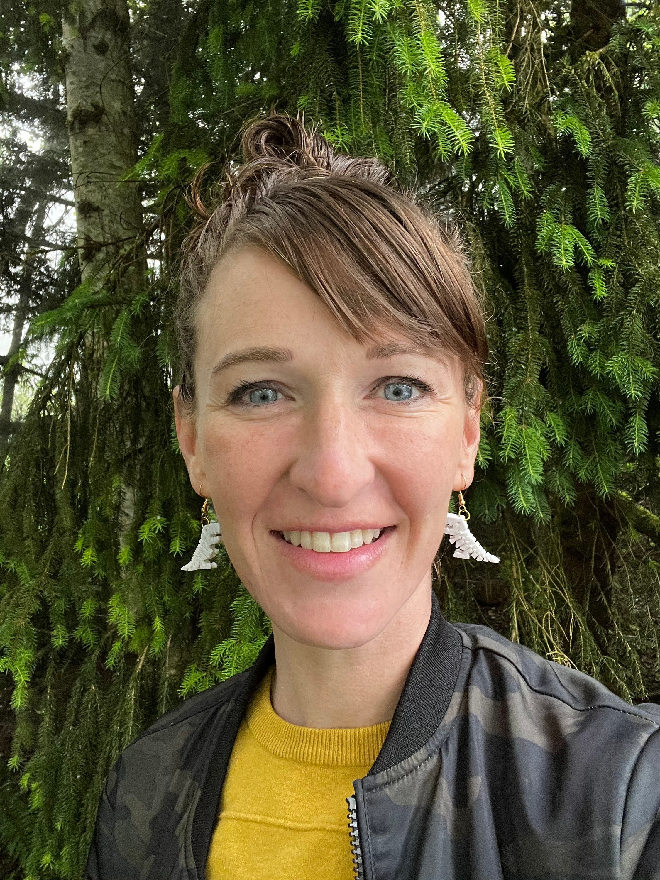 T-rex Drop Earrings Jurassic Dinosaur White 3D Printed Flexi-rex - Etsy