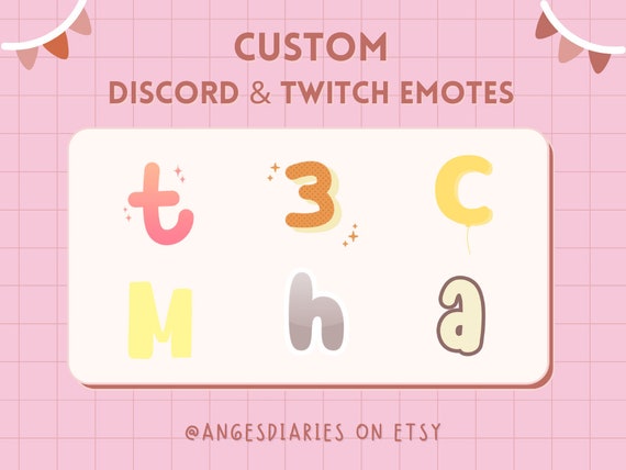 Custom Discord Twitch Letter Alphabet Emote / Kawaii Aesthetic | Etsy