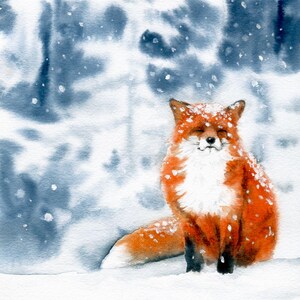 Red Fox in the Snow Card - Etsy