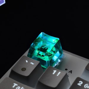 Artisan Keycap, Green Detailed Keycap , Keycap Handmade OEM Back Lit ...
