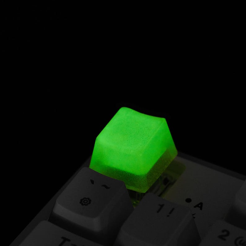 Green Glowing Artisan Keycap: Handmade Backlit OEM Profile, Cherry MX ...
