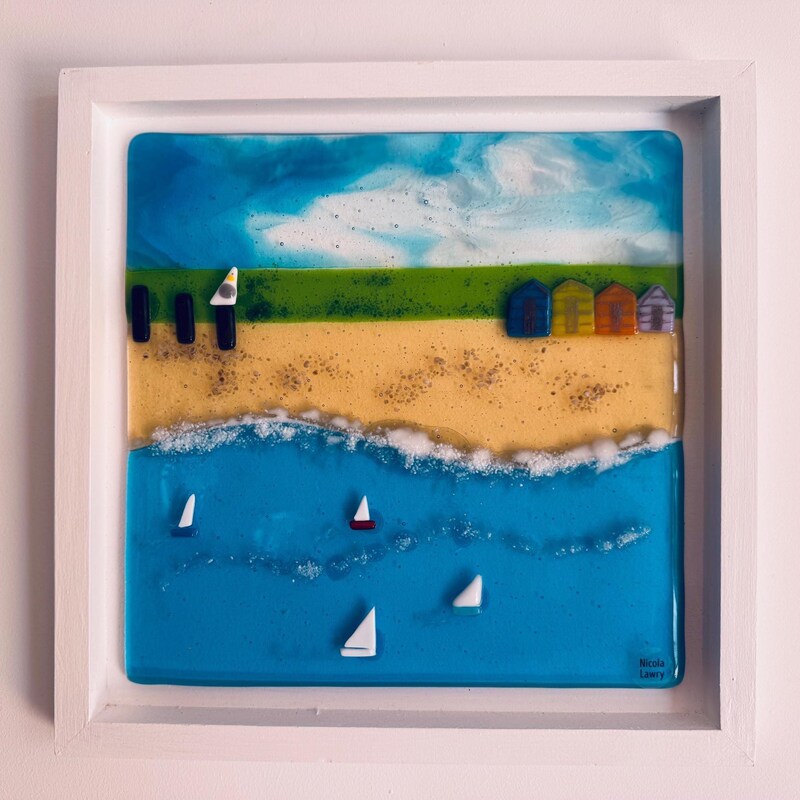 Fused Glass Beach Scene - Etsy