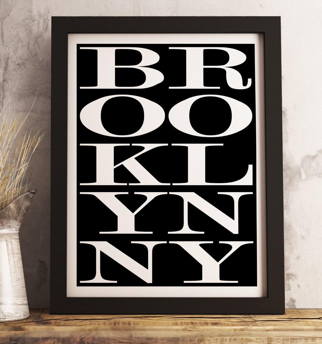 Framed Brooklyn Subway Sign Print, Brooklyn Bus Scroll City Poster ...