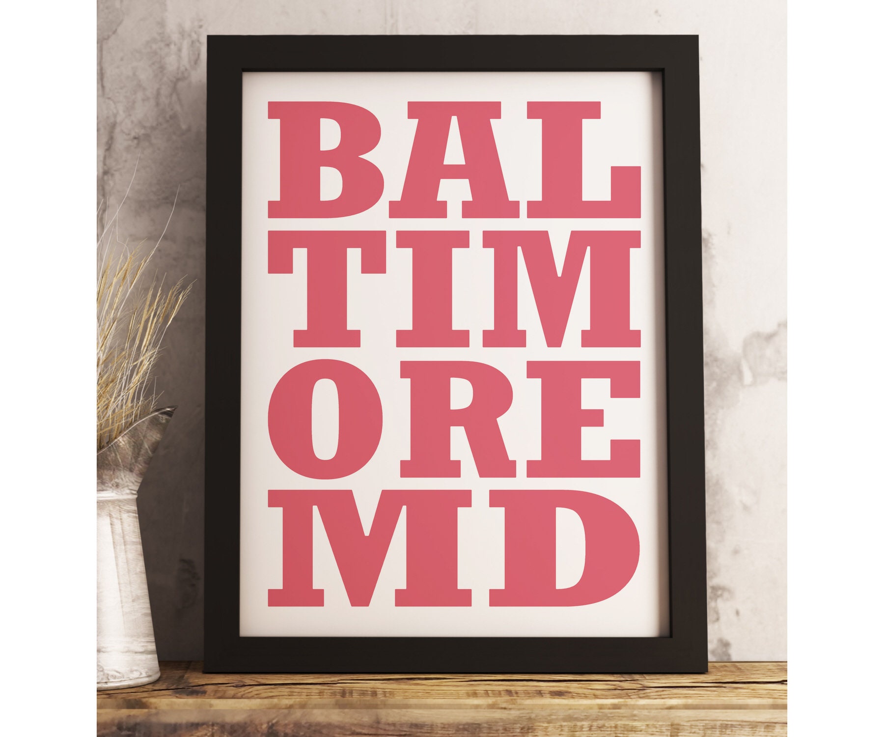Framed Baltimore Subway Sign Print, Baltimore Bus Scroll City Poster ...