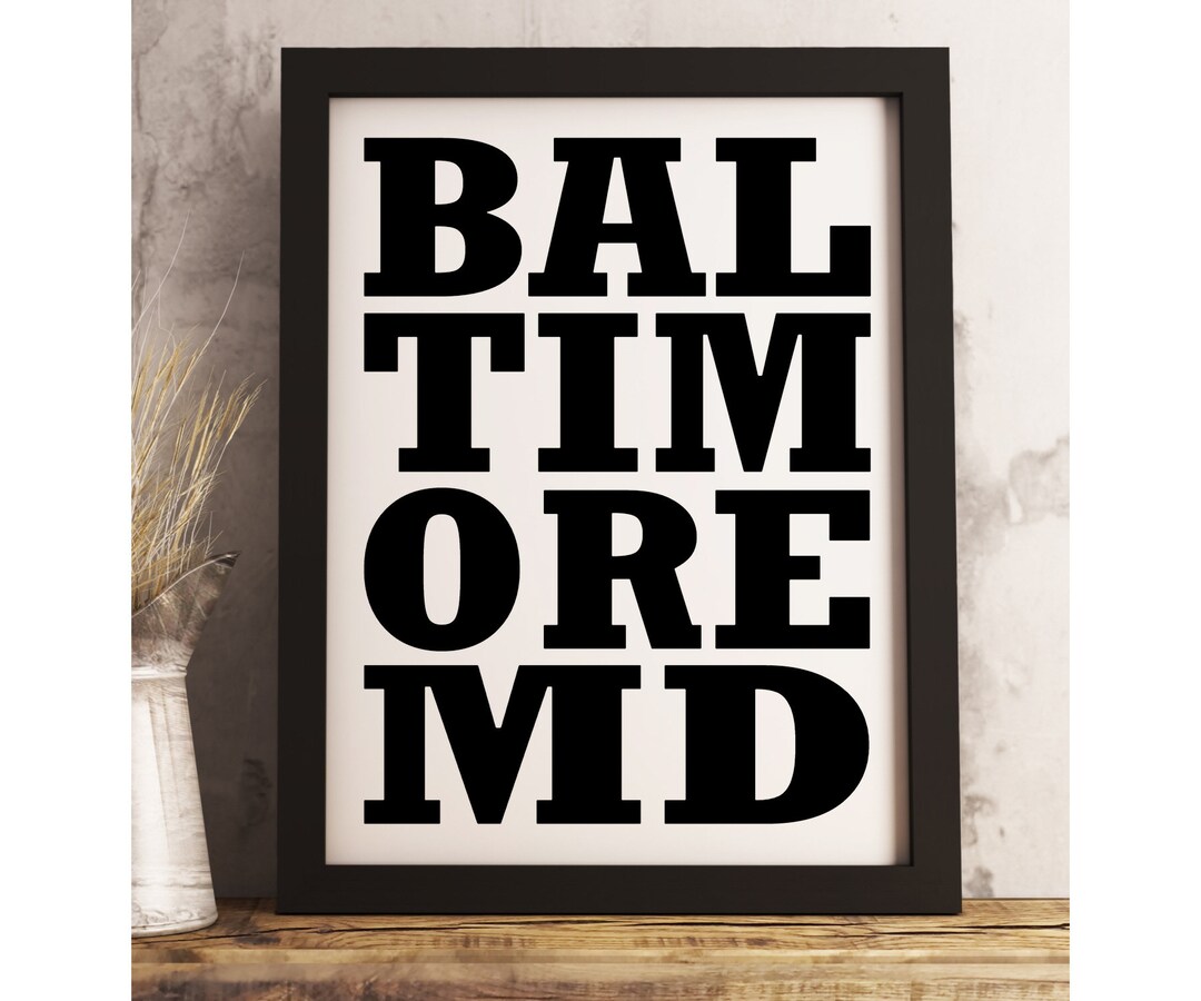 Framed Baltimore Subway Sign Print, Baltimore Bus Scroll City Poster ...