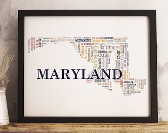 Maryland Word Art - Etsy