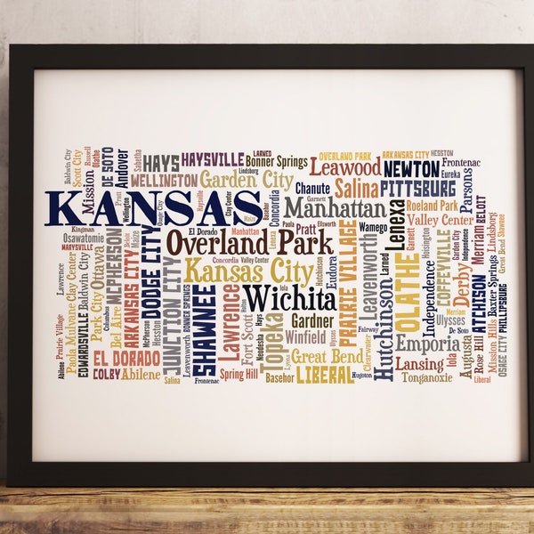 Kansas Map - Etsy