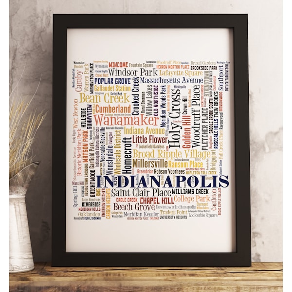 Indianapolis Map - Etsy