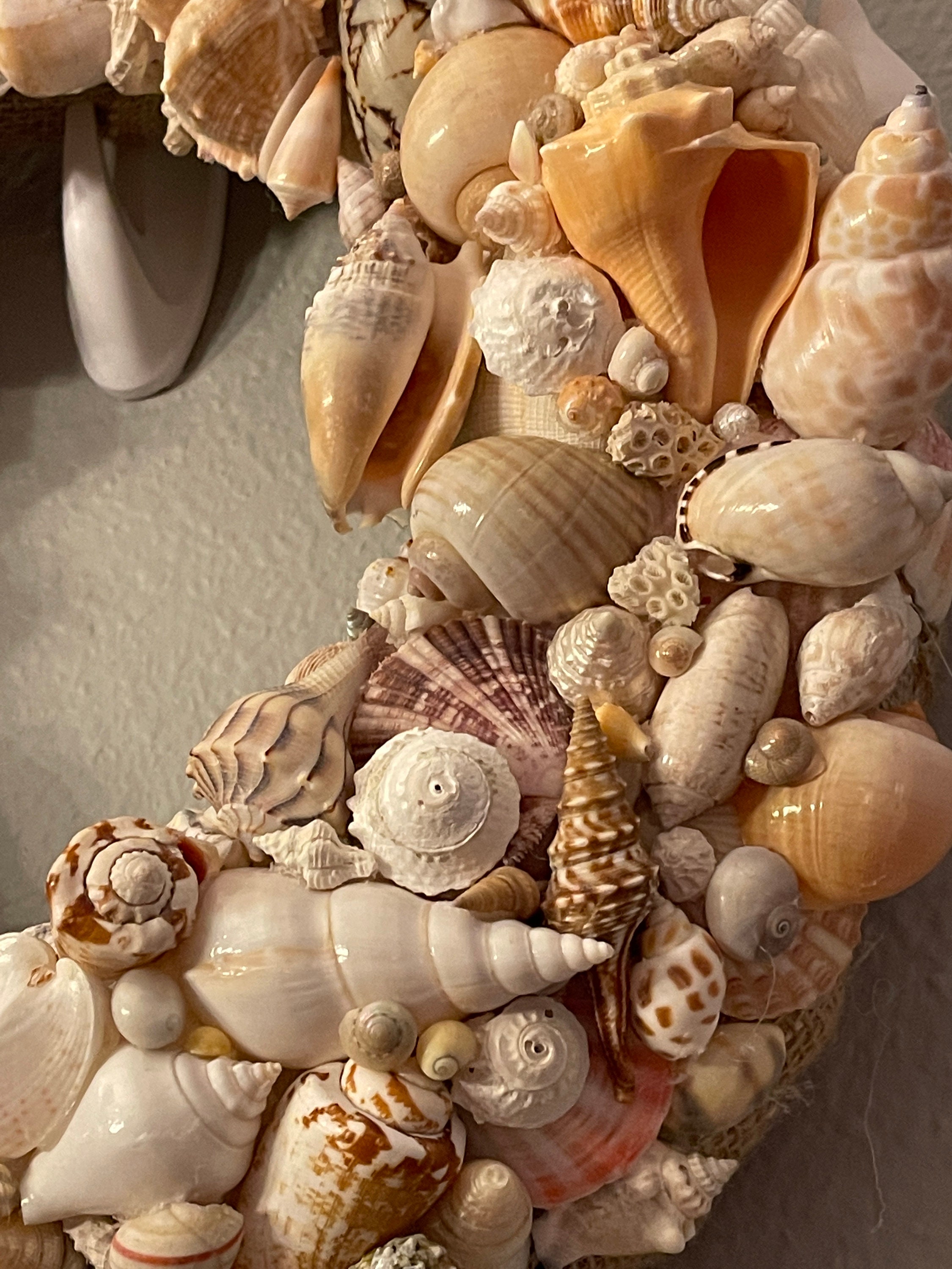 Nautical Decor Seashell Wreath, Beach Decor Shell Wreath, Seashell ...