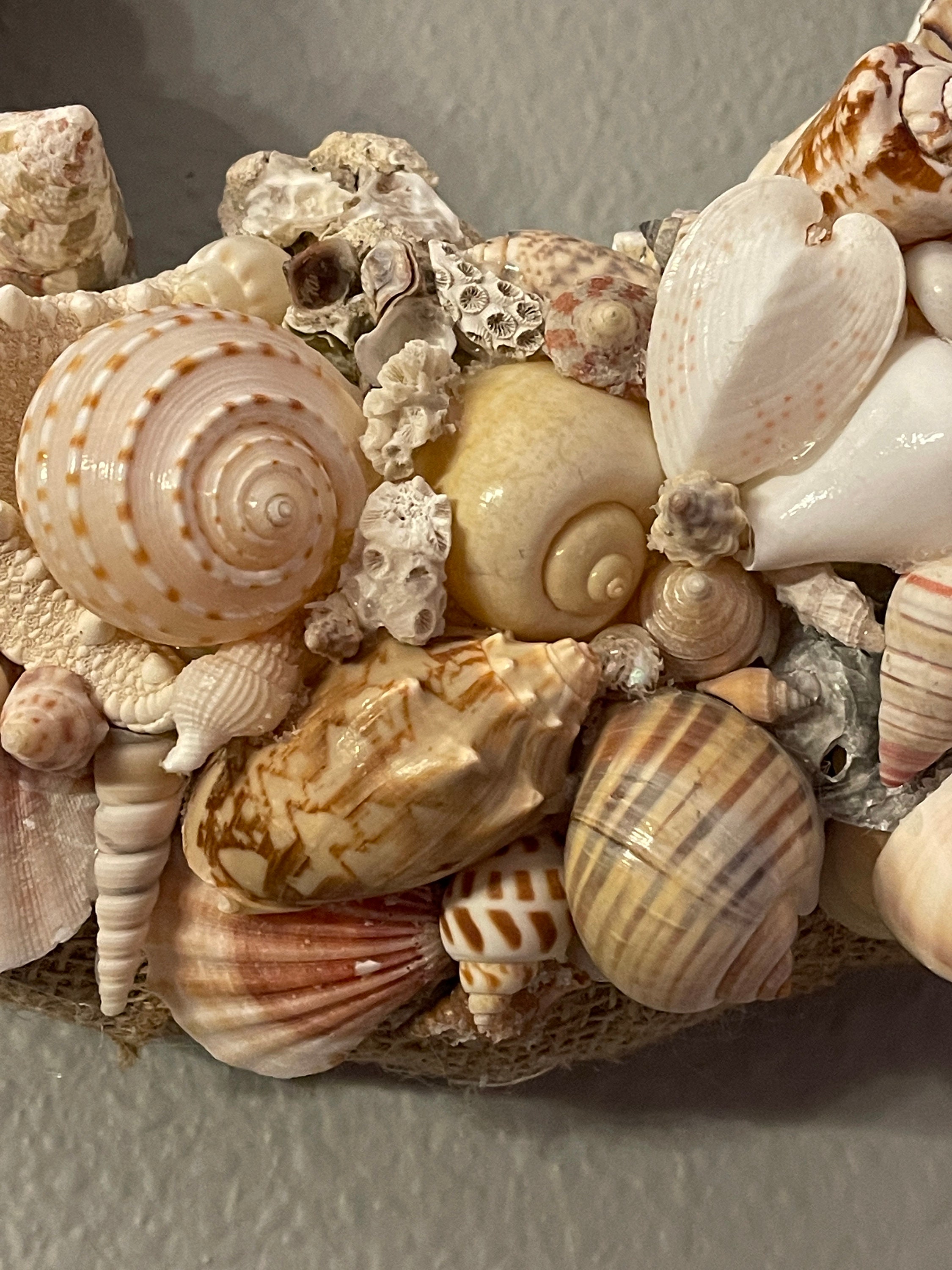 Nautical Decor Seashell Wreath, Beach Decor Shell Wreath, Seashell ...