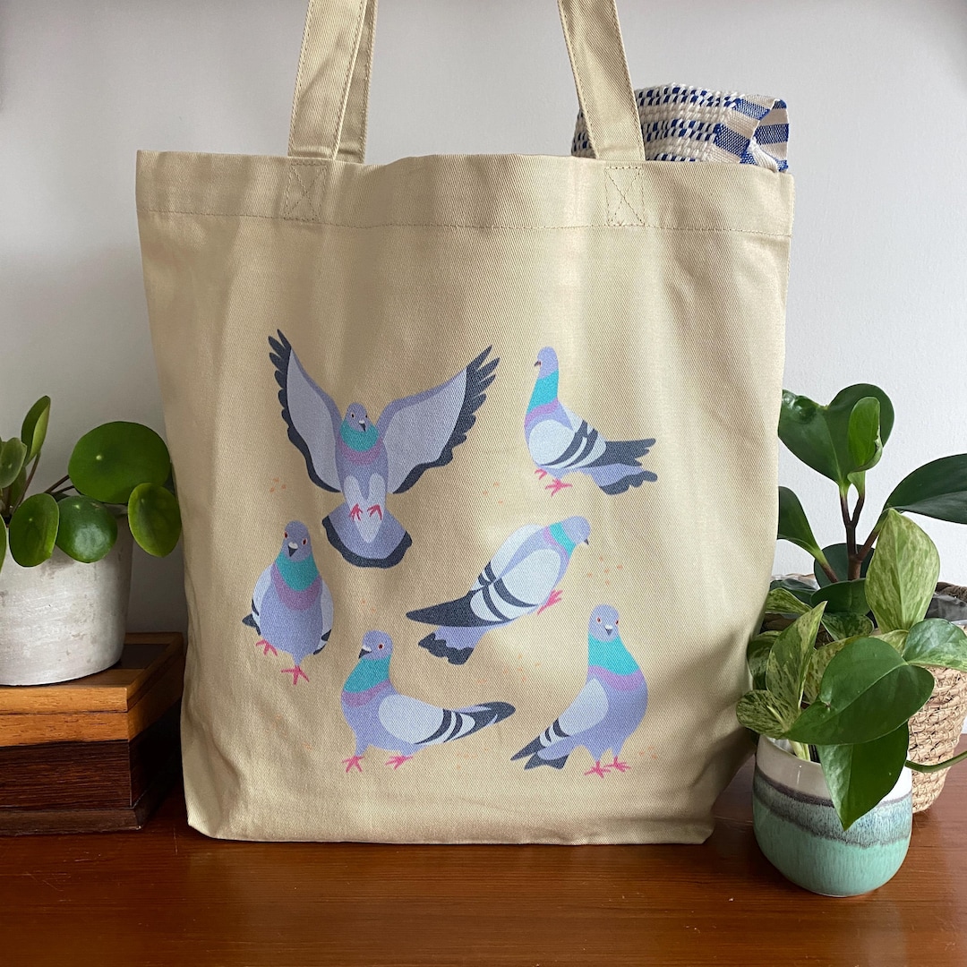 Pigeon Tote Bag, Bird Print Tote for Bird Lovers, Ideal Gift for Pigeon ...