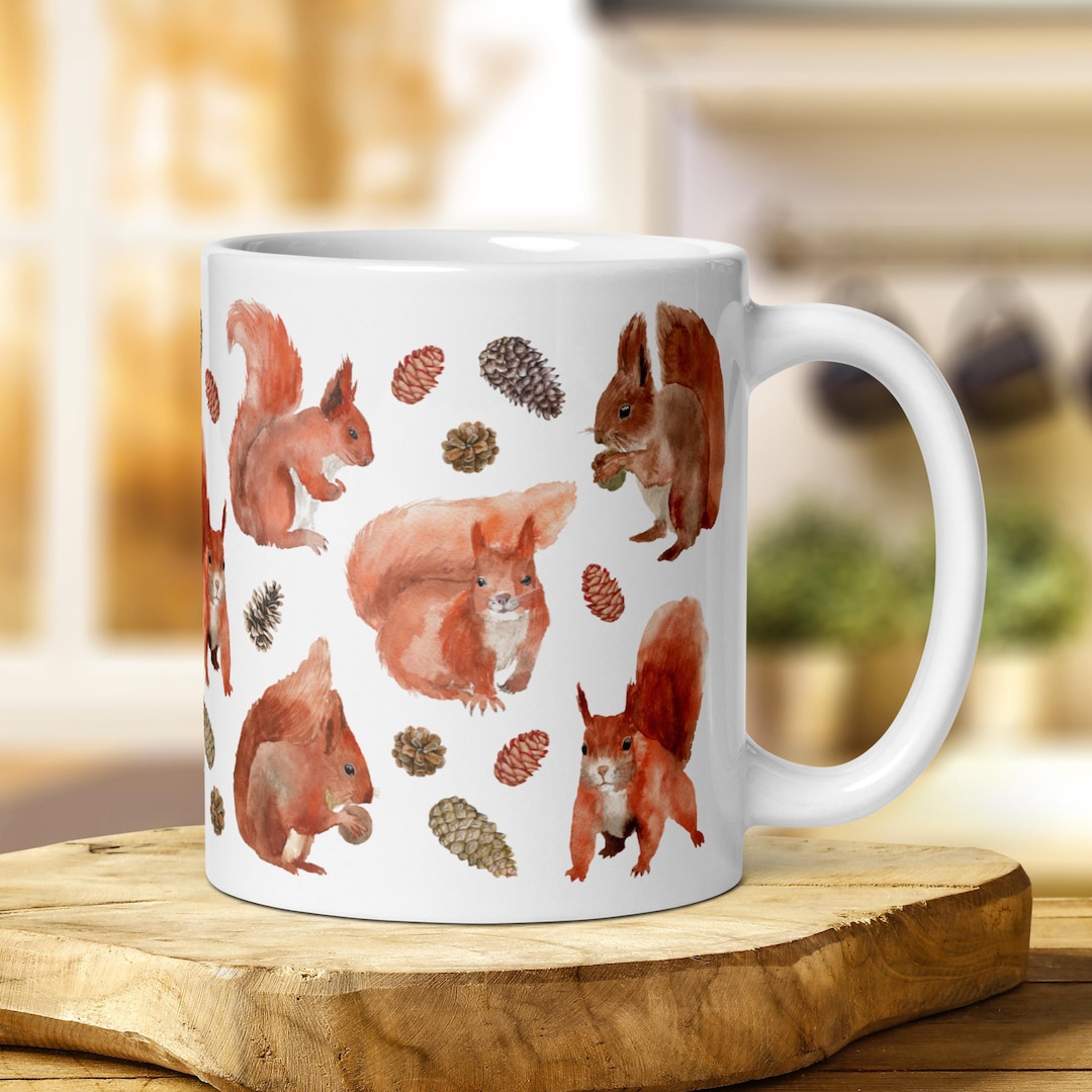 Red Squirrel Mug: Wildlife Gift, Woodland Animal Coffee Cup - Etsy