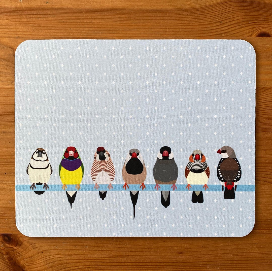 Finch Mouse Pad: Pretty Bird Computer Mousepad, Nature Home Office ...