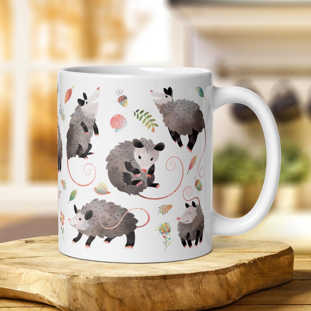 Possum Mug - Opossum Gift, Funny Wildlife Coffee Cup, Animal Mug ...