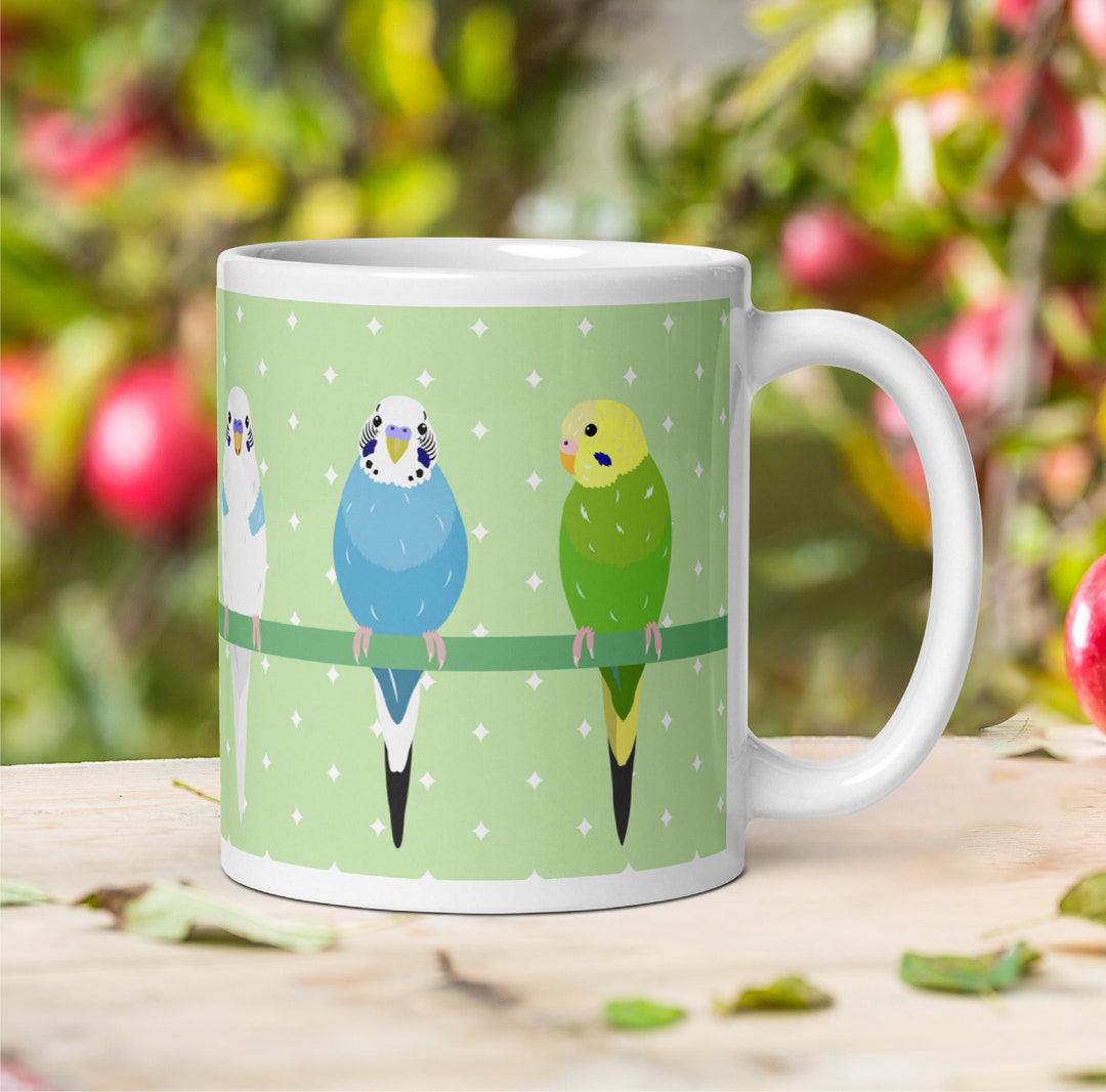 Parakeet Mug, Budgie Mug, Budgerigar Mug, Bird Decor, Pretty Bird Mug ...