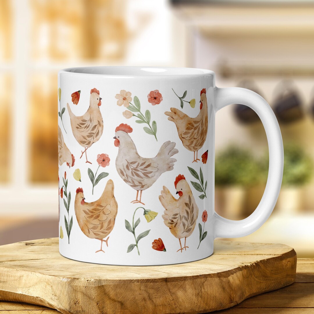 Chicken Mug: Country Kitchen Decor, Chicken Keeper Gift - Etsy