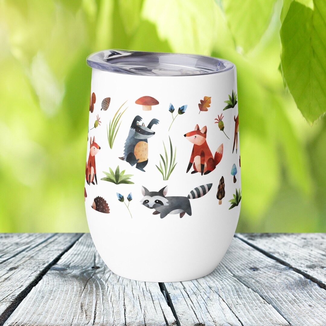 Woodland Animals Tumbler, Camping Tumbler, Insulated Cup, Camping Cup ...
