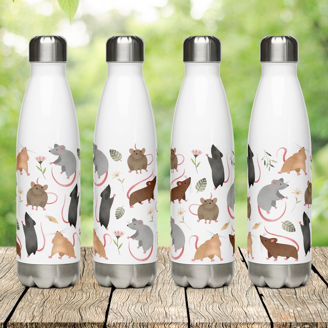 Cute Rats Water Bottle, Rat Lover Gift, Rat Waterbottle, Rat Owner Gift ...