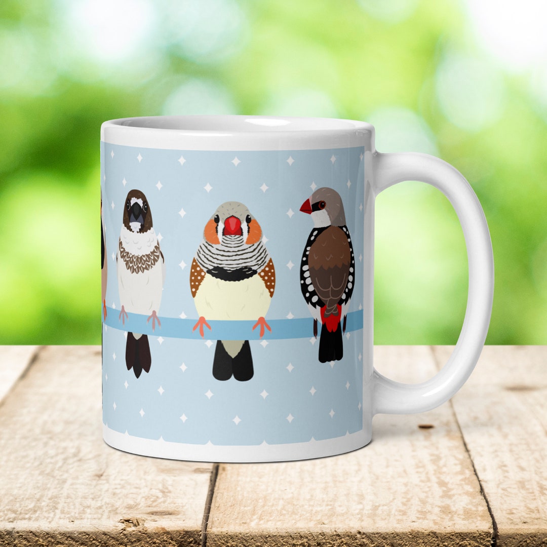 Bird Mug, Finch Coffee Mug, Ceramic Bird Mug, Bird Decor, Cute Bird ...