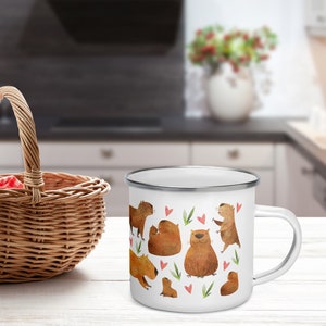 Enamel Capybara Mug, Camping Mug, Cute Animal Mug, Capybara Coffee Cup ...