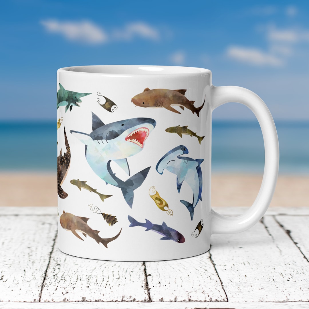 Shark Mug, Shark Gift, Hammerhead Shark Mug, Whale Shark Mug, Great ...