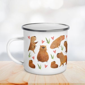Enamel Capybara Mug, Camping Mug, Cute Animal Mug, Capybara Coffee Cup ...