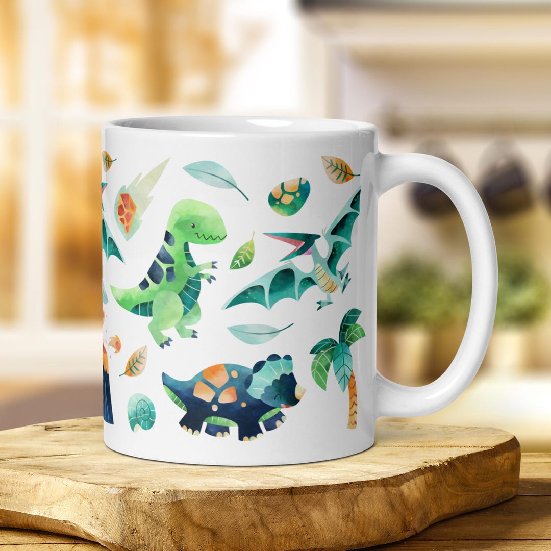 Dinosaur Mug, Fun Dino Cup for Kids, Birthday Gift for Dinosaur Lovers ...