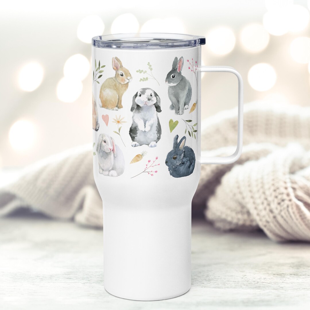 Bunny Travel Mug: Insulated Stainless Steel Rabbit Tumbler (25 Oz) - Etsy