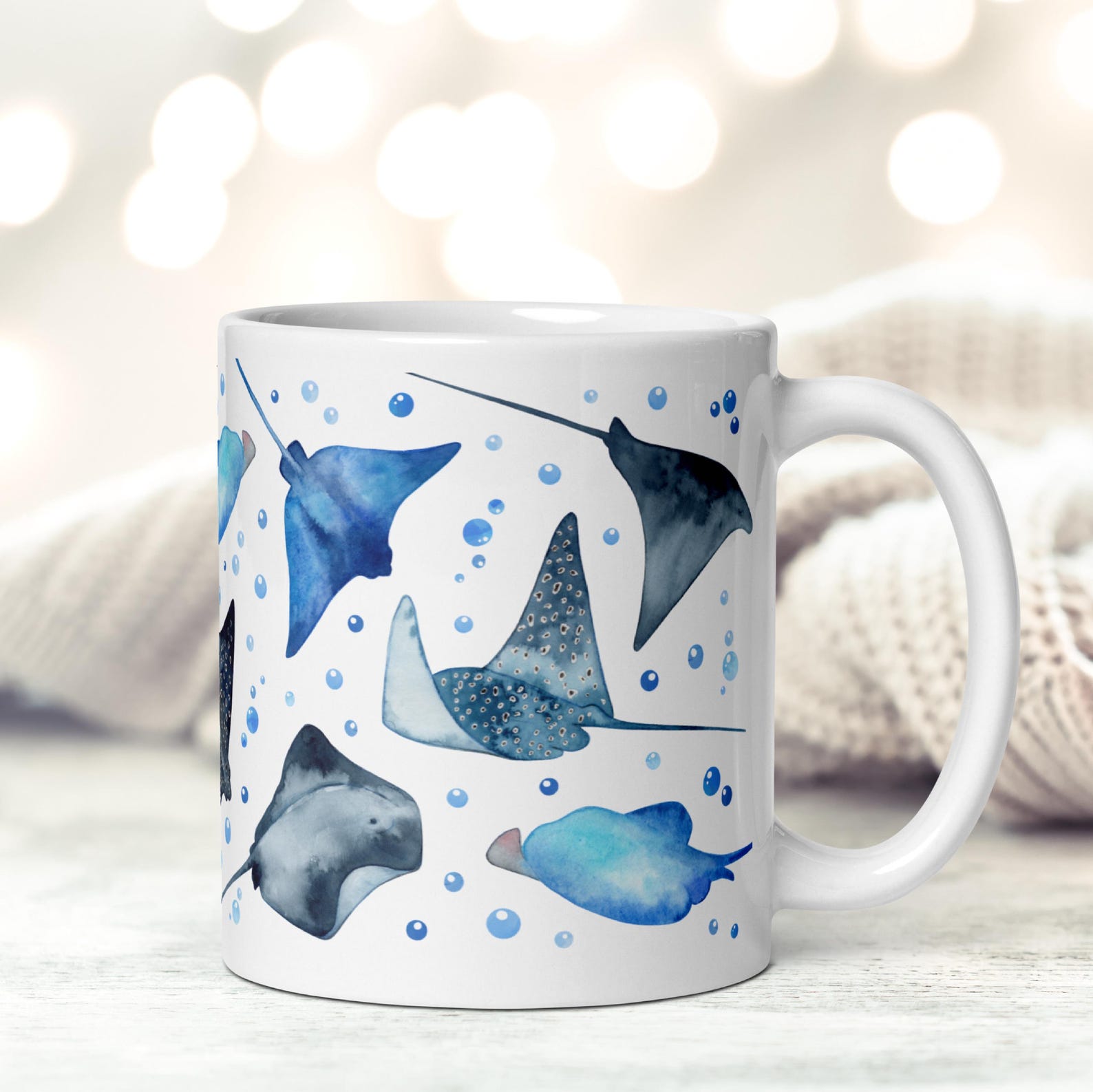 Stingray Mug, Manta Ray Gift, Watercolour Ocean Animal Coffee Cup - Etsy