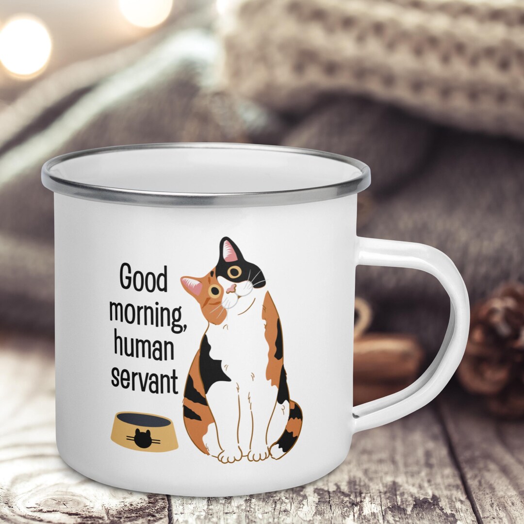Calico Cat Mug, Enamel Calico Cat Coffee Mug, Gift From the Cat, Gifts ...
