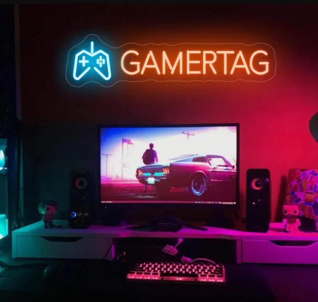 Custom Gamer Neon Sign , Gamer Tag Sign, Game Room Decor, Gaming Wall ...