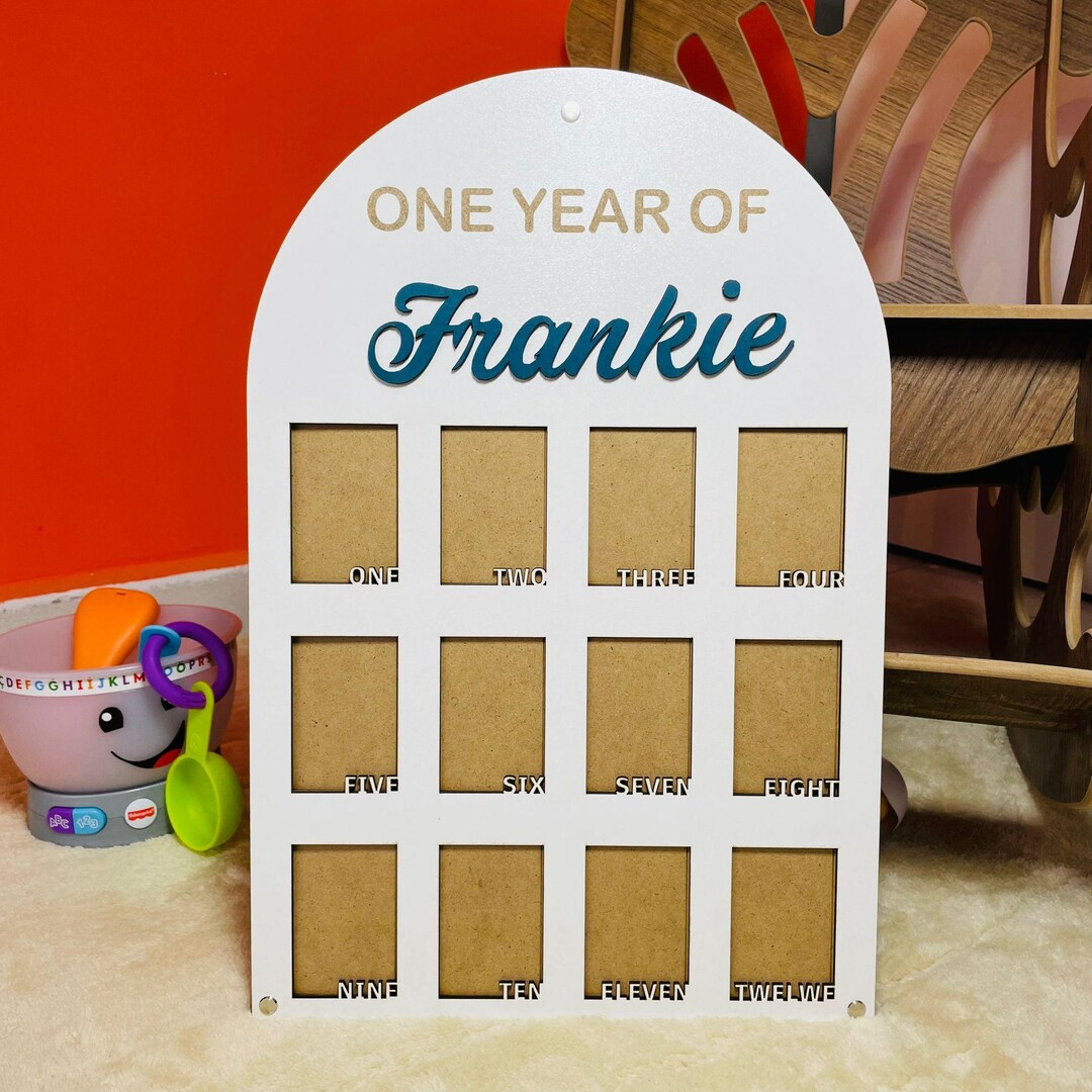 One Year of Photo Board, First Year Board, Baby's My First Year Sign ...